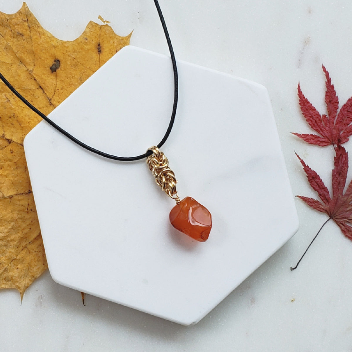 Arzu Byzantine pendant with carnelian – KBeau Jewelry