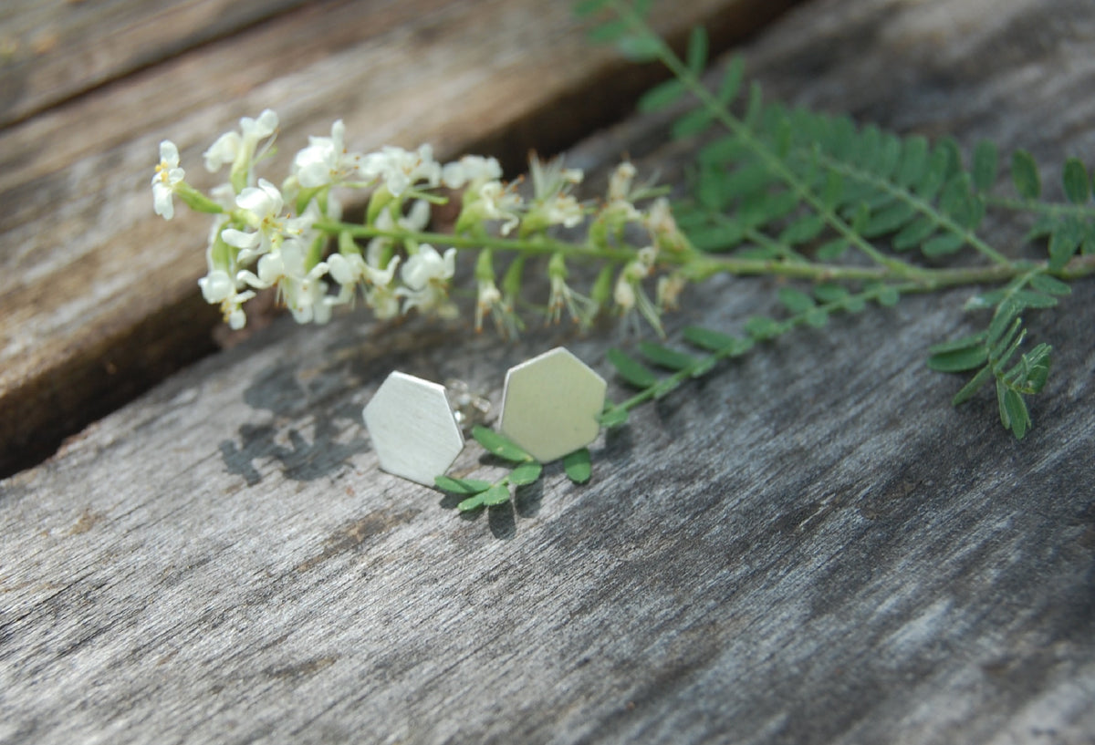 Brushed Hexagon Posts – KBeau Jewelry